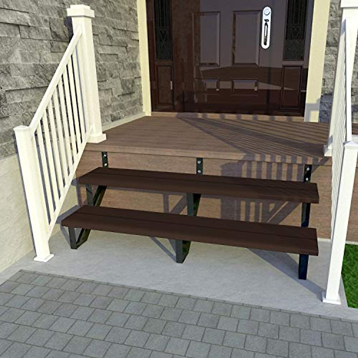 Pylex 13902 riser 2 Steps Steel Stair Stringers, Black