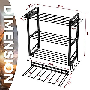 WIMART 4 Layers Power Tool Organizer, Wall Mount Heavy Duty Power Tool Organizers and Storage Cordless Drill Holder Storage for Handhold Power Tools At Home, Warehouse (Black - 1 Pcs/Set)