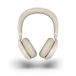 Jabra Evolve2 75 Wireless PC Headset with 8-Microphone Technology - Dual Foam Stereo Headphones with Advanced Active Noise Cancellation, USB-A Bluetooth Adapter and MS Teams-Compatibility - Beige
