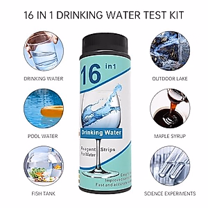 21-in-1 Water Testing Kits for Drinking Water, Well Water Testing Kit, pH Test Strips, Suitable for Tap Water, Ponds, Swimming Pools, Household Drinking Water