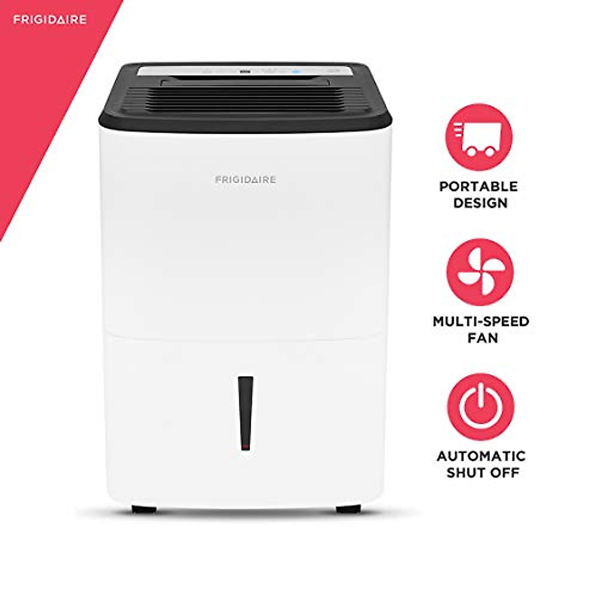 Frigidaire FFAP5033W1 Dehumidifier, High Humidity 50 Pint Capacity with Built-In Pump and a Easy-to-Clean Washable Filter, in White