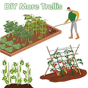 Bamboo Stakes,4FT Natural Bamboo Garden Stakes,BOVITRO 25Pcs Bamboo Plant Stakes,Bamboo Sticks for Tomato,Beans,Vegetable and Climbing Plants