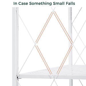 DEANIC 5-Shelf Folding Bookcase with Wheels, Heavy Duty Storage Shelves, Freestanding Metal Wire Shelving Unit for Living Room, Office, Kitchen, Basement, Pantry (White)