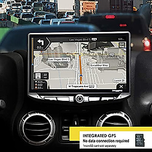 STINGER Jeep Wrangler JK Stereo Replacement 10" HD Touchscreen Radio with Android Auto, Apple CarPlay, Handsfree Bluetooth, Dual USB Includes All-in-one Dash Kit & Interface, 2007-2018 (STH10JK)
