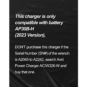 AVID POWER Fast Charger, Only Compatible with The Battery of AVID POWER 330 ft-lbs Torque Impact Wrench ACIW326/ACIW326-B with Serial Number (SN#) A2243 or After That.