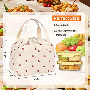 LEDAOU Lunch Box for Women Insulated Lunch Bag Corduroy Lunch Tote Bags Leakproof Cooler Lunch Case for Travel Work Picnic