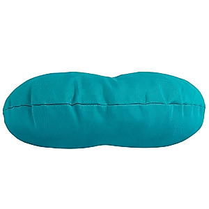 Magpie Fabrics Outdoor 15"x15"x4" Round Bistro Seat Cushions with Ties Set of 2, Tufted Waterproof Patio Floor Chair Pads for Home Garden Balcony Kitchen Office Porch, Teal