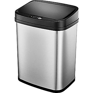 Insignia - 3 Gal. Automatic Trash Can - Stainless Steel