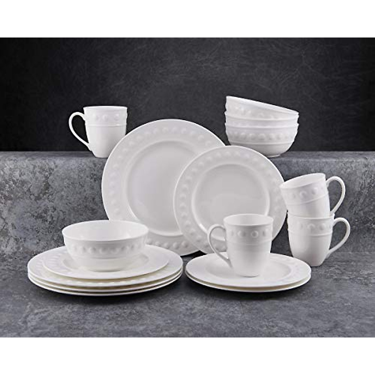 Mikasa Eden Chip Resistant 16-Piece Dinnerware Set, Service For 4, White