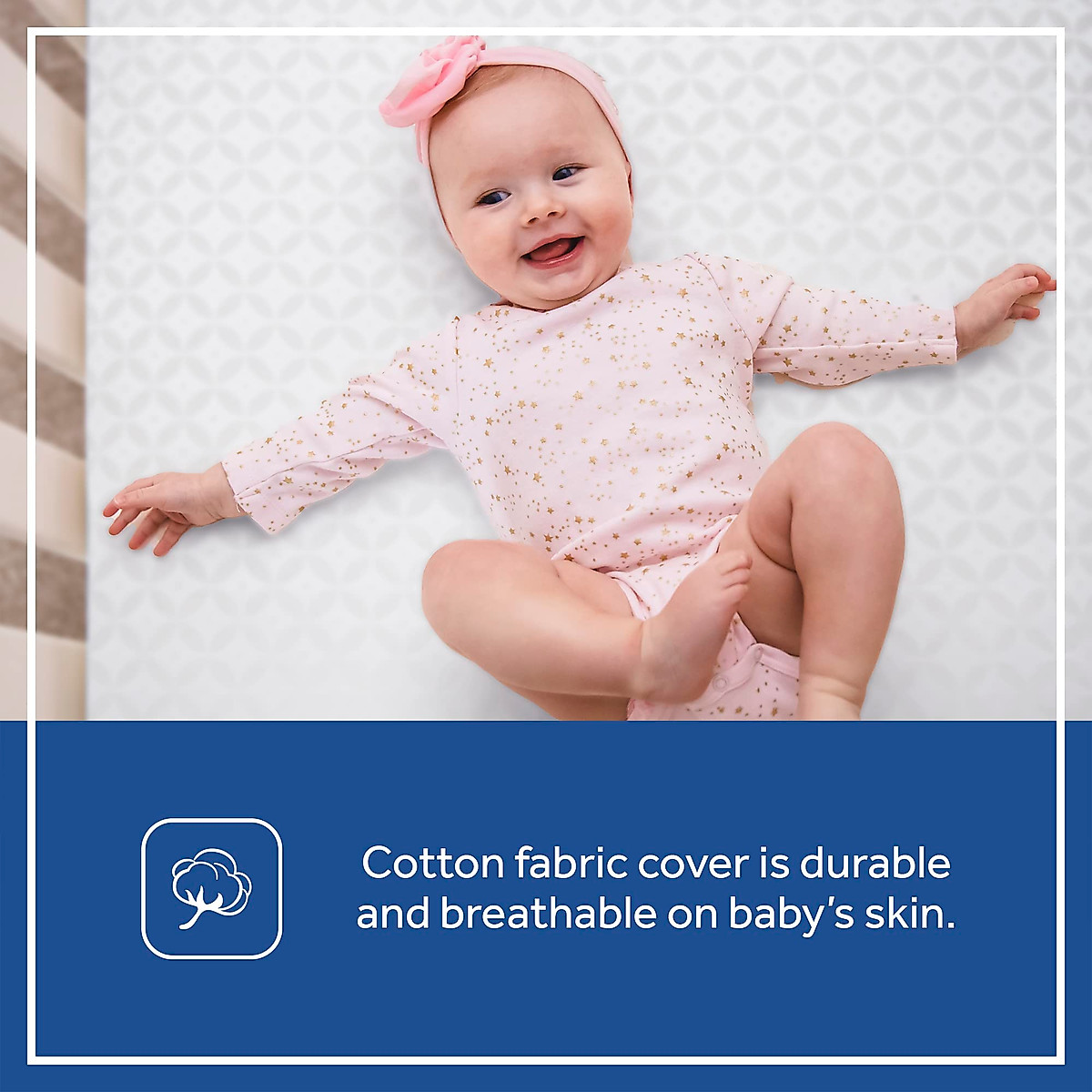 Sealy Baby Soybean Serenity Breathable 2 Stage Waterproof Crib Mattress plus Toddler Bed Fit, Organic Cotton, Soy Enhanced Foam, GREENGUARD Gold Certified, Safety & Quality Tested, Made in USA, 52X28'