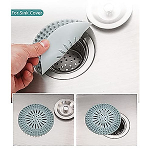 2 Pack Shower Drain Hair Catcher,Durable Shower Drain Cover Protectors Silicone Hair Clog Stopper for Bathroom Bathtub Kitchen Easy to Install and Clean Suit (Pink,Cyan)