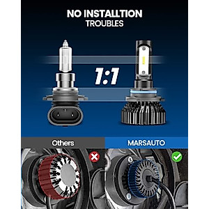 Marsauto 9006 Bulbs HB4 HB4U 9006XS Fog Bulb, 12 CSP Chips Cool Bright, Pack of 2