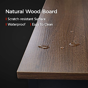 SINKCOL Computer Desk 47 inch Home Office Writing Study Desk, Easy to Assemble, Brown