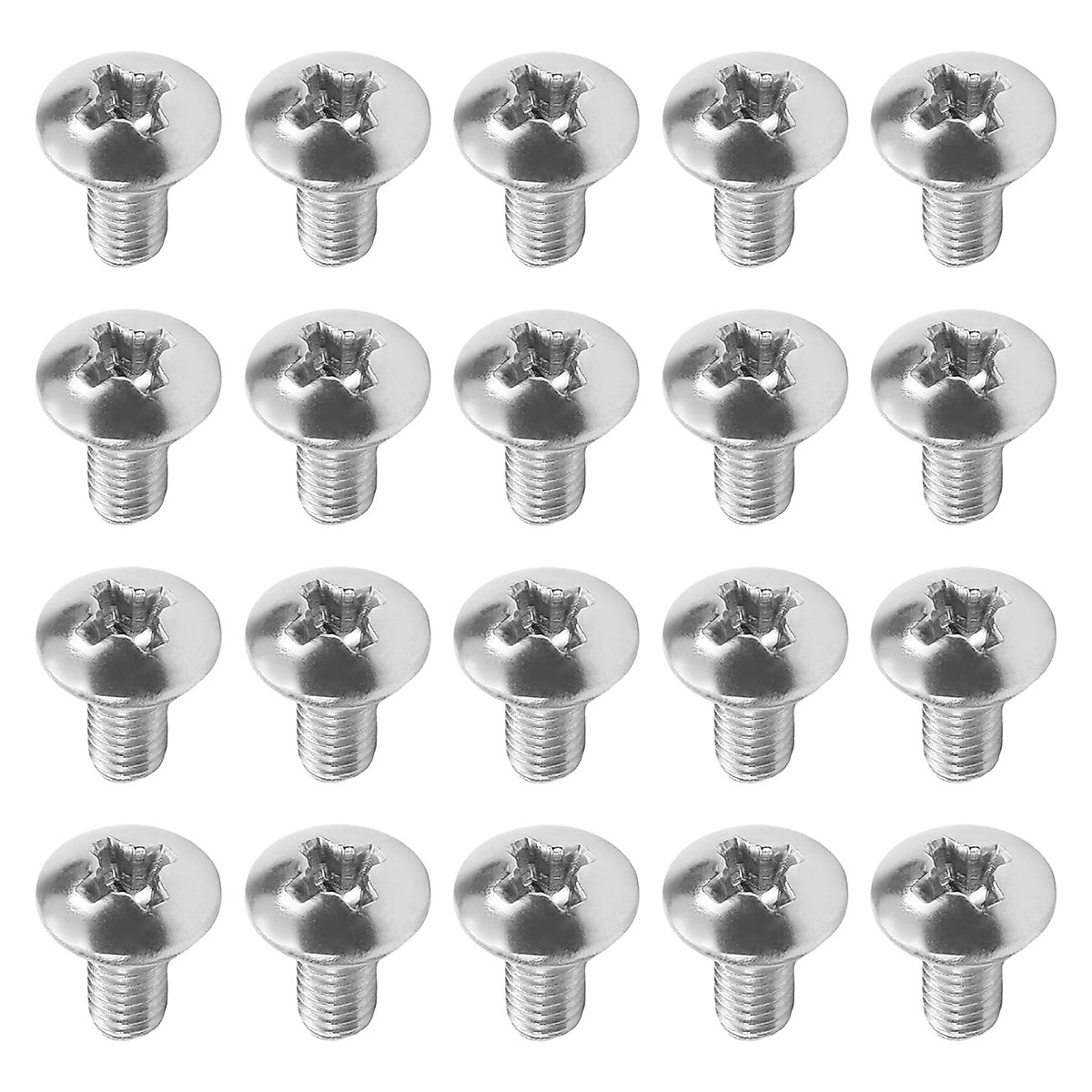 MroMax 30Pcs M3 x 6mm Truss Head Phillips Machine Screw, 304 Stainless Steel (A2-70), Fully Thread, Metric Silver Gray Truss Cross Head Screws Bolts for Home Small Appliance Electronic Instrument