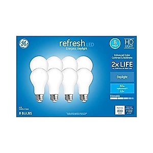 GE Refresh 60-Watt EQ A19 Daylight Dimmable LED Light Bulb (8-Pack)