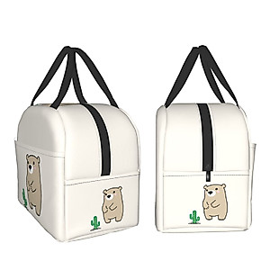 Ucsaxue Bear Polar Cactus Lunch Bag Travel Box Work Bento Cooler Reusable Tote Picnic Boxes Insulated Container Shopping Bags For Adult Women Men