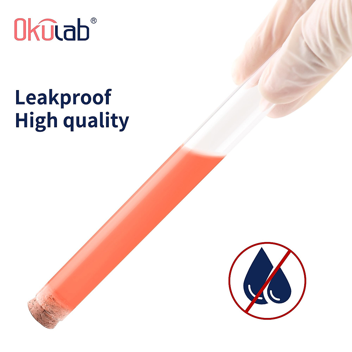 Okulab Clear Glass Test Tubes 50PCS, 16x150mm (20ml) Glass Test Tube with Cap and Brush for Scientific Plants, TTGS02A50