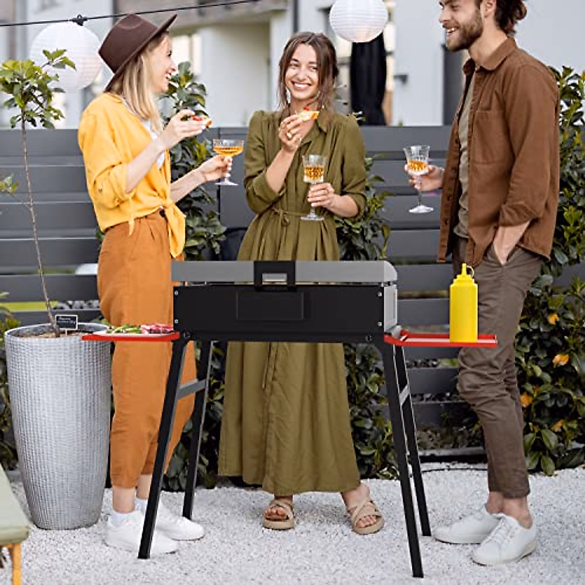 MixRBBQ Universal Griddle Stand for Blackstone 17" 22" Tabletop Griddle, Adjustable Table with Dual Side Shelf Grill Accessories for Outdoor Camping