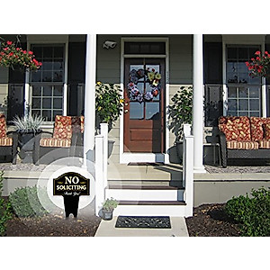 Signs Authority No Soliciting Sign For House Reflective Outdoor Yard Signs for Home/Business | 15"x9.5" DiBond Aluminum No Soliciting Yard Sign | No Soliciting, Deter Door Knockers and Bell Ringer