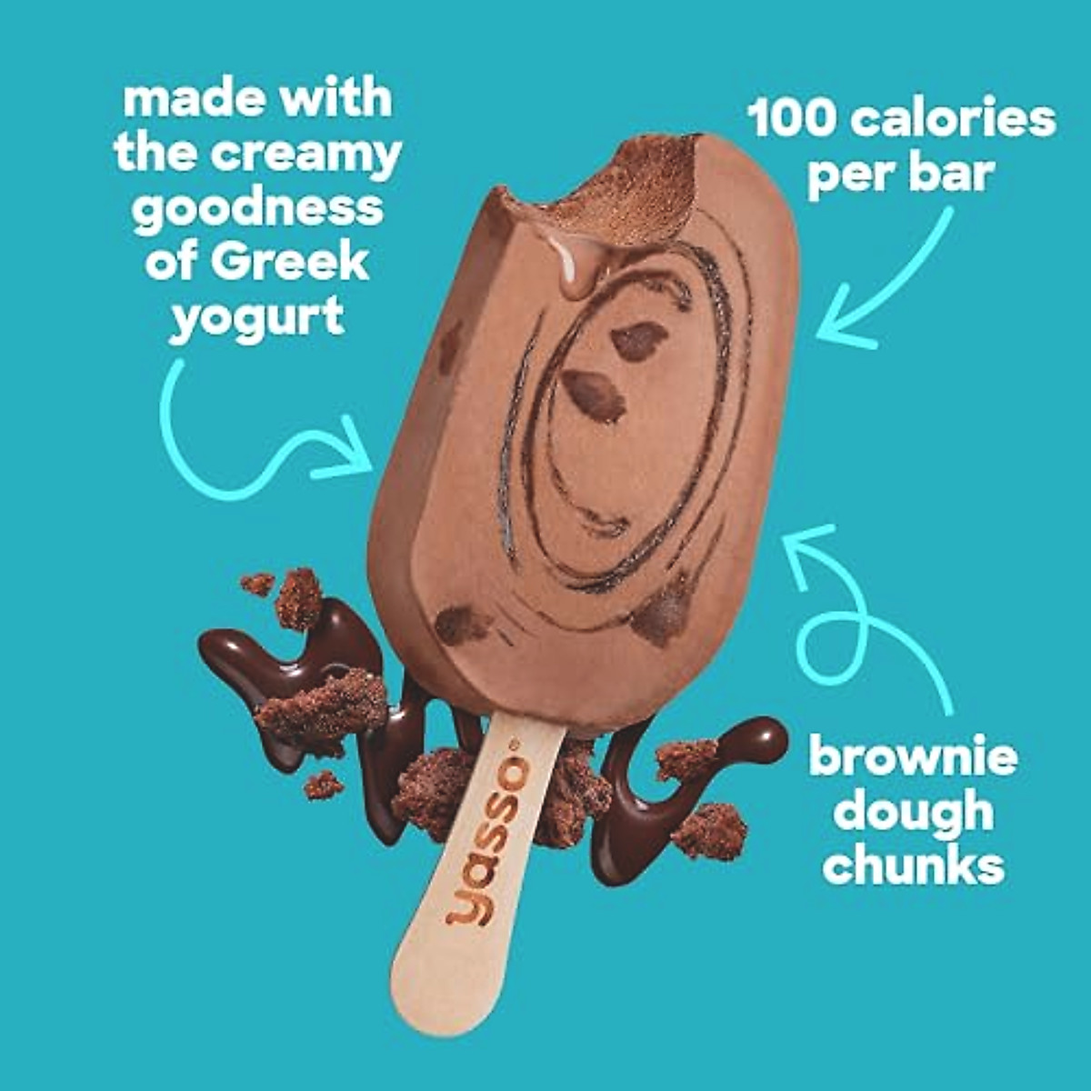 Yasso Frozen Greek Yogurt Bars Fudge Brownie Bars 4 Count for a ridiculously creamy frozen snack made with the goodness of greek yogurt 3.5fl oz