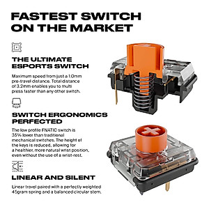 FNATIC STREAK65 - Compact RGB 60 Gaming Mechanical Keyboard - Speed Switches - 65% Layout (60 65 Percent)- Low Profile - Esports Keyboard (US Layout, QWERTY)