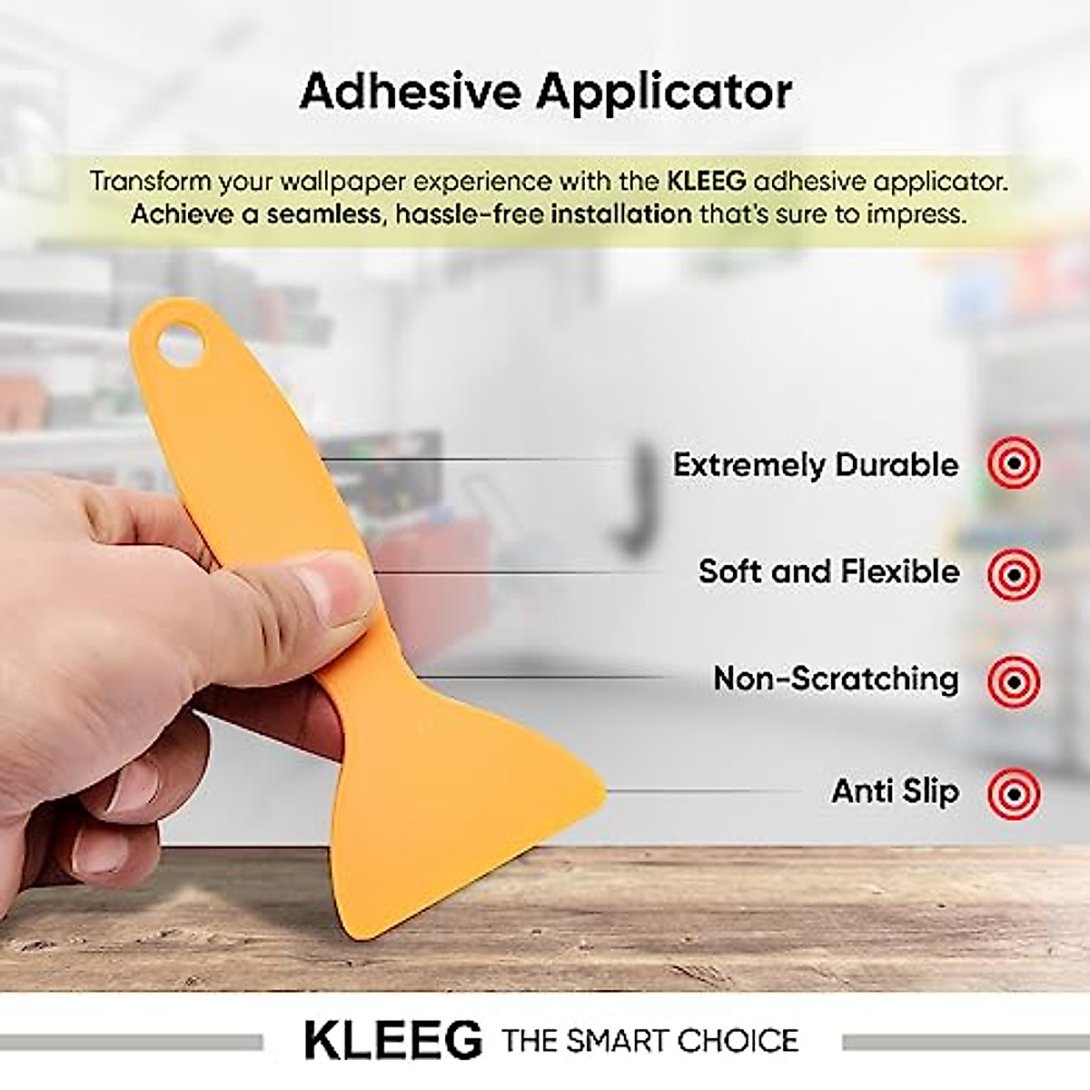 Zinsser SureGrip 122 Heavy Duty Wallcovering Adhesive, Wallpaper Glue + KLEEG Wallpaper Smoothing Tool, Wallpaper Tools Kit, Wall Paper Adhesive, Vinyl Wallcovering