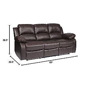 Lexicon Humphreys Wall-Hugger Manual Double Reclining Sofa, Brown