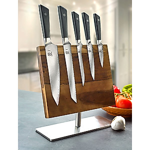 Mercer Culinary Premium Grade Super Steel 6-Piece Knife Set with Magnetic Stand, G10 Handles