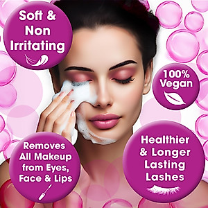 Professional Lash Shampoo for Eyelash Extensions Bulk 3.98L - 1.05 Gallon with 50 Aftercare Cards - Premium Made in America Eyelid Foaming Cleanser - Salon Lash and Brow Wash - Passion Fruit Scent