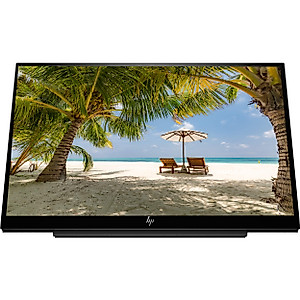 HP E14 FHD (1920 x 1080) Portable Travel Monitor Bundle with USB Type-C, Black Marble Bluetooth Folding Wireless Keyboard, and Black Pebble M355 Bluetooth Wireless Mouse