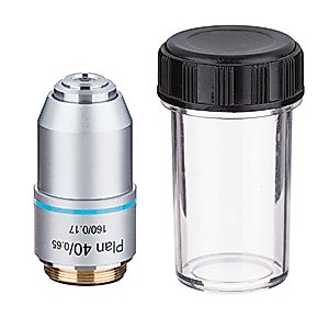 AmScope PA40X 40X (Spring) Plan Achromatic Microscope Objective,Silver