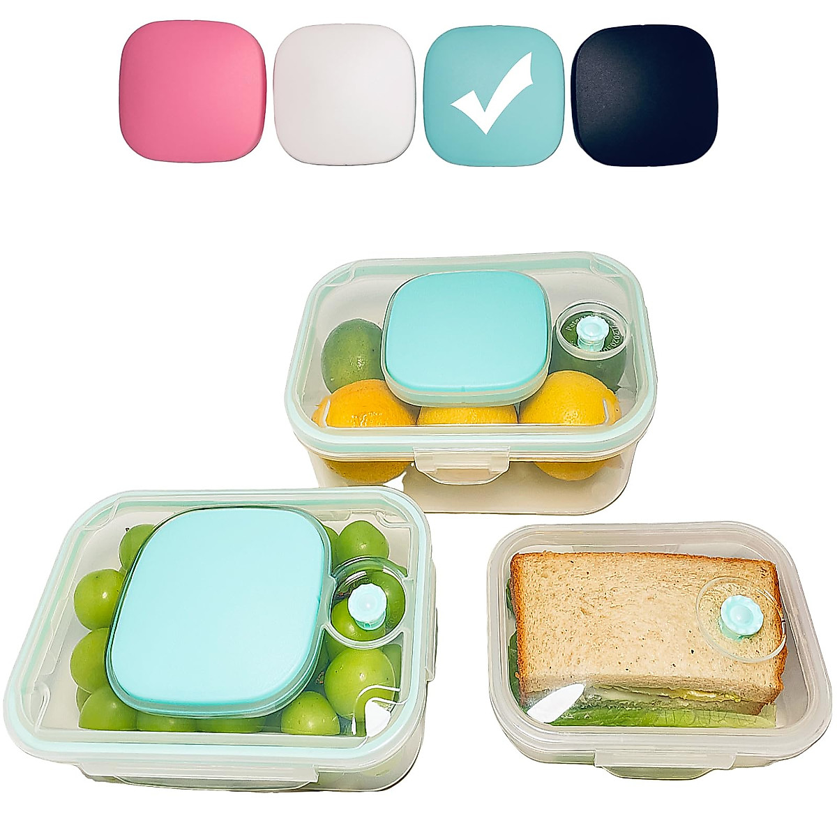 HelpyLife Vacuum Seal Containers for Food Storage, Press Out Excess Air Preserve Food Freshness, BPA Free Meal Prep Vacuum Containers for Fruits, Vegetables, Lunch, Leftovers, Marinating Meat