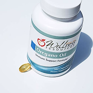 Wellness Resources Oregano Oil Capsules - High Potency Wild Oregano Oil 55-65% Carvacrol, 100mg per Capsule (180 Capsules) … B008RGJ8WU