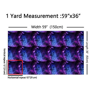 Galaxy Upholstery Fabric by The Yard, Purple Blue Universe Starry Sky Reupholstery Fabric for Chairs,Outer Space Theme Decorative Fabric for Outdoor and Home DIY Projects, 1 Yard, Blue Purple