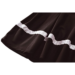 Makroyl Women's Musical Uniform Fancy Dress Complete Outfit High School Cheerleader Costume (White/Black, X-Large)