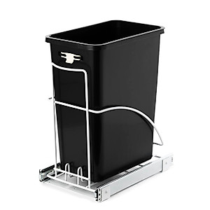 Home Zone Living 7.6 Gallon Pull Out Trash Can, Under Cabinet Design, 29 Liter Capacity