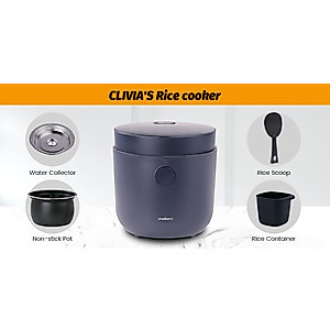 Clivia Low Sugar Rice Cooker 2L Healthy Low Carbohydrate, Mini Rice Cooker Rice Cooker, Stainless Steel Multifunctional Pot, Home Fully Automatic Multifunctional Rice Cooker