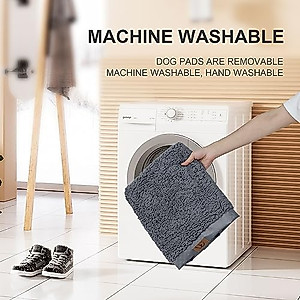 UUBEI High-Elastic Breathable Dog Mat Bed Waterproof Crate Dog Bed Washable Deluxe Sherpa Cover Comfy Durability Dog Bed Crate Pad Anti-Slip Pet Bed Warm Mat for Dogs Up to 99 lbs