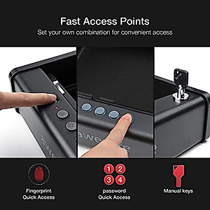 awesafe Gun Safe with Fingerprint Identification and Biometric Lock (Biometric Fingerprint Lock)