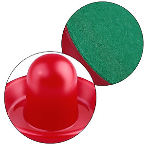 URATOT Air Hockey Pushers and Air Hockey Pucks Air Hockey Paddles, Goal Handles Paddles Replacement Accessories for Game Tables(4 Pushers, 8 Red Pucks and 8 Green Pads)