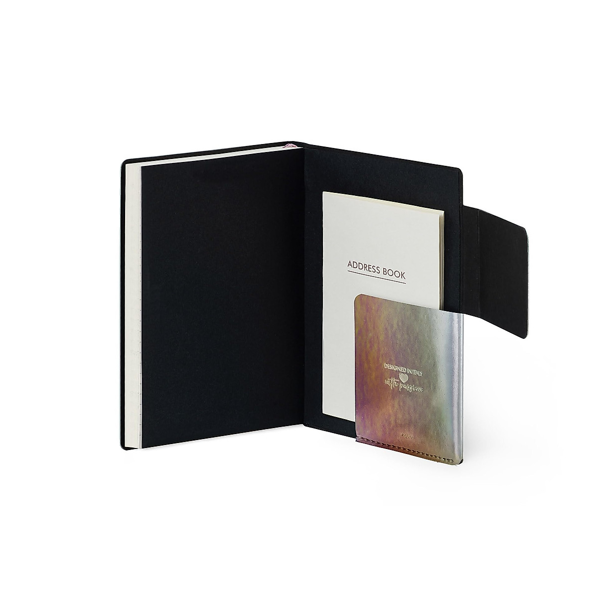 Legami - Small Weekly Planner, 12 Months, from January 2024 to December 2024, Elastic Closure, January 2025 Monthly Planner, Final Pocket, Address Book, 9.5 x 13.5 cm, Holo Fairy Colour