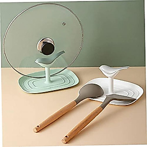XJKLBYQ Pan Lid Holder Silicone Multifunctional Spatula Spoon Rack Kitchen Storage Organizer Stand White