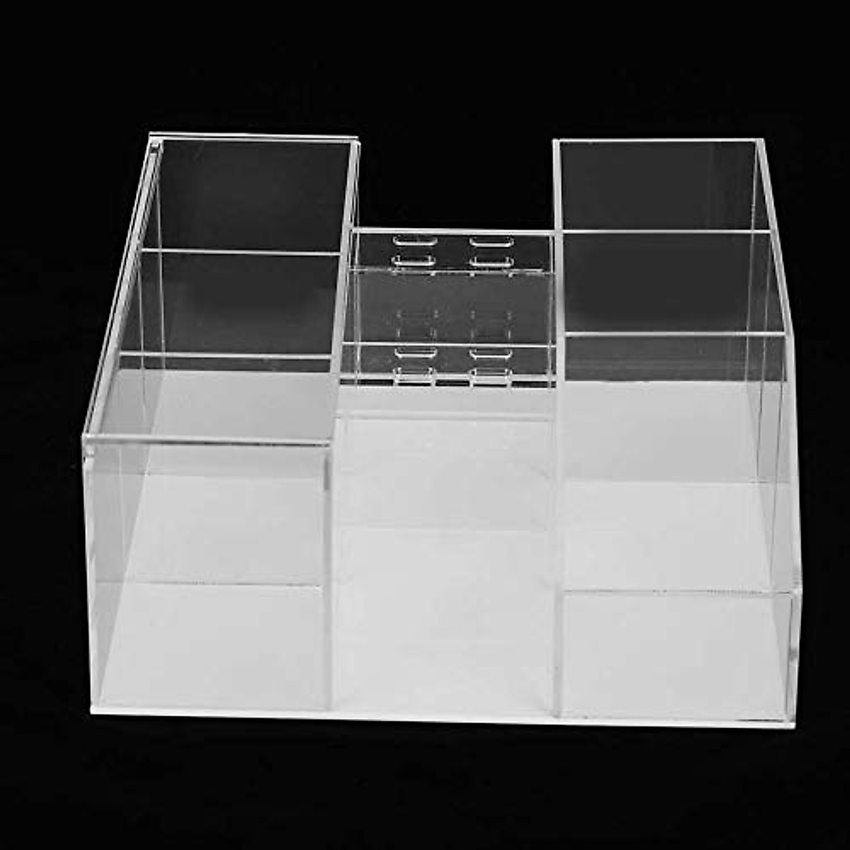 Eyelash Beauty Organizer, Acrylic Eyelash Grafting Tool Storage Beauty Tool W/Tweezers Holder Display Boxes for Home Eyelash Salon (Transparent)