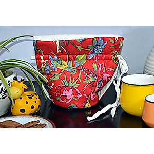 Marusthali Tea Pots Cozy-Kettle Cover for Teapots Keep Warm Tea Pot Dust Cover Home Kitchen Décor 5.9" X 7.8" (Red)