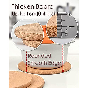 Cork Trivet, 4 Pack High Density Thick Cork Coaster Set for Hot Dishes, 8 Inch Heat Resistant Multifunctional Cork Board, Hot Pads for Table & Countertop