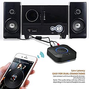 [Upgraded] 1Mii B06 Plus Bluetooth Receiver, HiFi Wireless Audio Adapter, Bluetooth 5.0 Receiver with 3D Surround aptX HD aptX Low Latency for Home Music Streaming Stereo System