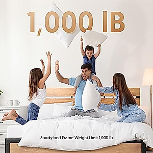 BONSOIR Full Size Bed Frame Steady Steel Platform with Wood Headboard/Footboard,No Box Spring Needed, Easy Assembly, Squeaking Free (Full Size)