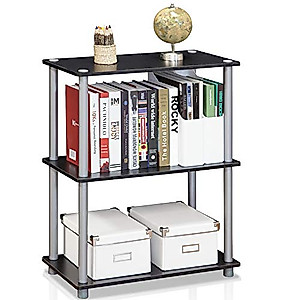 Furinno Turn-N-Tube Display Rack, 3-Tier Single, Black/Grey