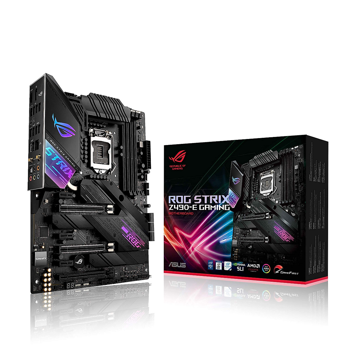 ASUS ROG Strix Z490-E Gaming Z490- WiFi 6, LGA 1200 (Intel 10th Gen) ATX Gaming Motherboard, 14+2 Power Stages, DDR4 4600, Intel 2.5 Gb Ethernet (Renewed)