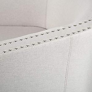 Christopher Knight Home Octavia Contemporary Fabric Swivel Chair, Wheat, Black 31.25D x 30.25W x 31.25H in